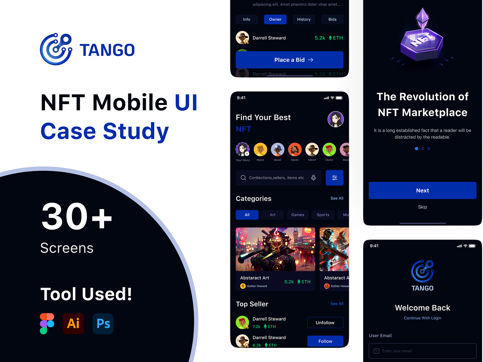 NFT Mobile UI Case Study by Md Moniruzzaman Monir on Dribbble