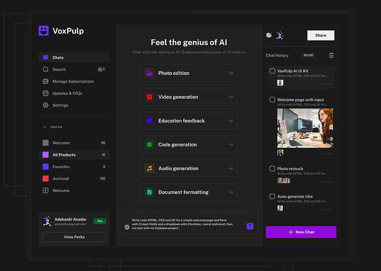AI Dashboard by Julius Asaolu on Dribbble