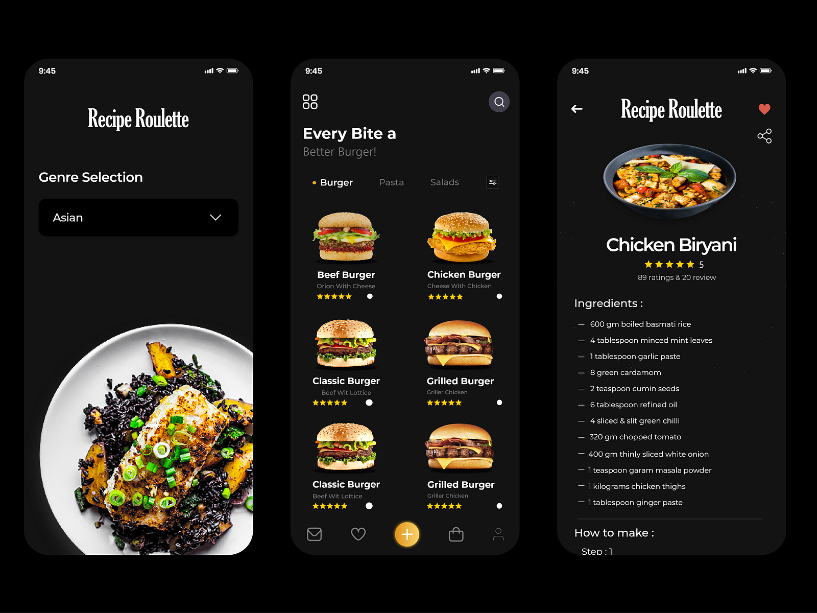 Recipe Application by Alish Jasani on Dribbble
