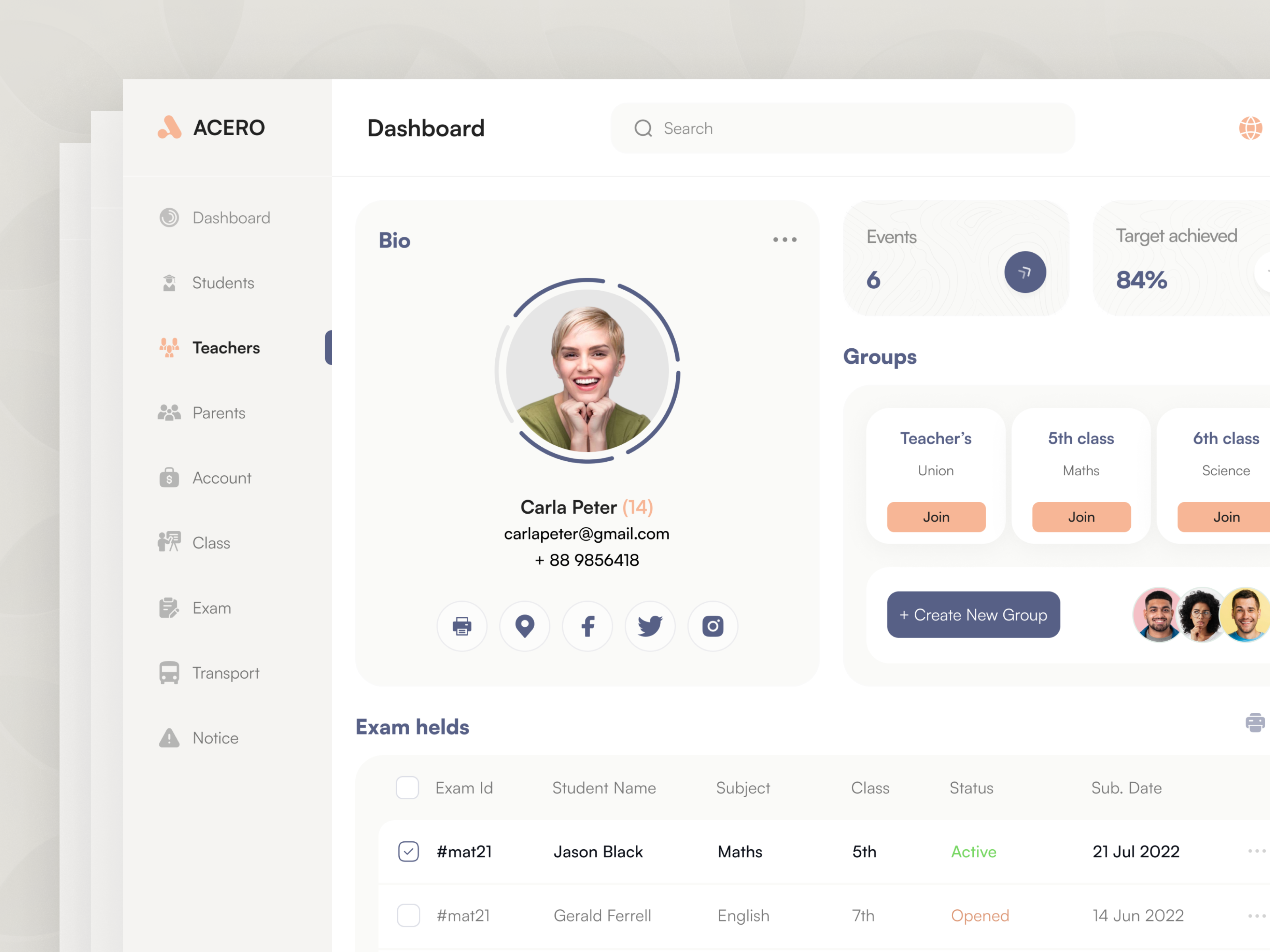 School Management Dashboard by MindInventory UI/UX for MindInventory on ...