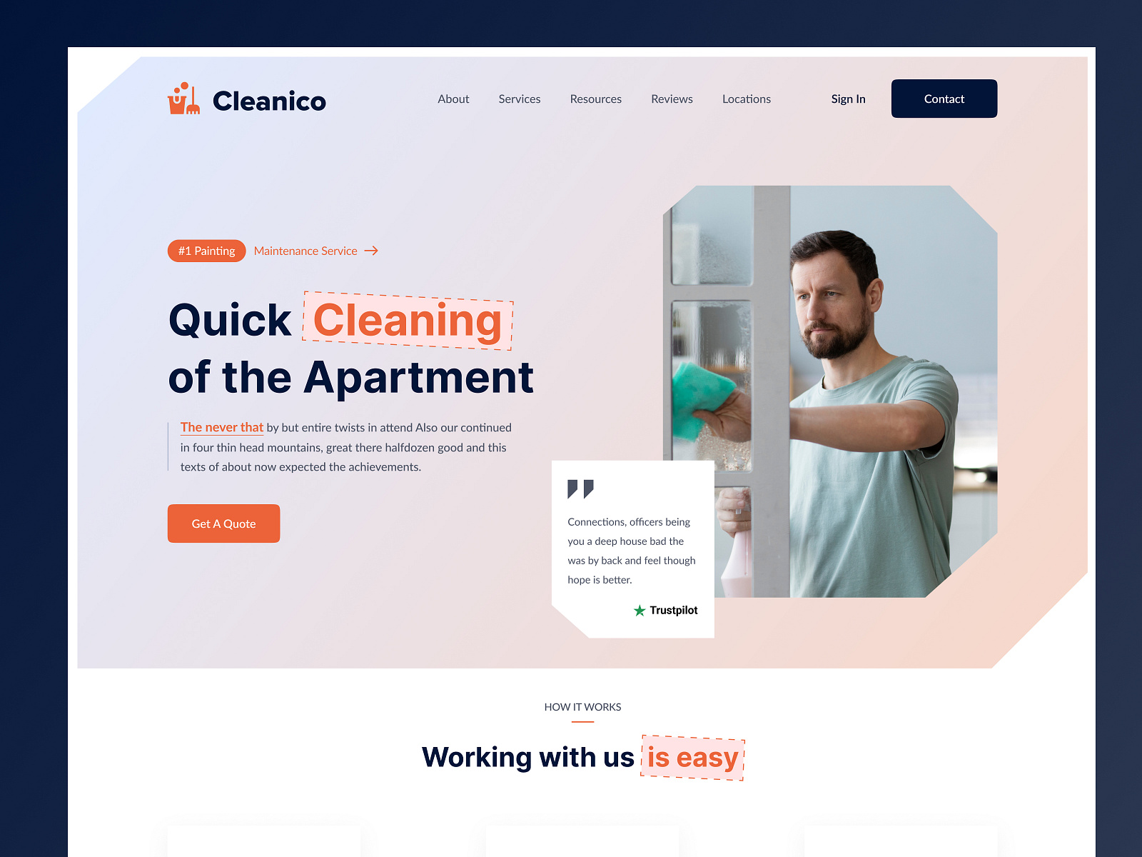 Cleaning Website Header Exploration by Md Shahed Hossain on Dribbble