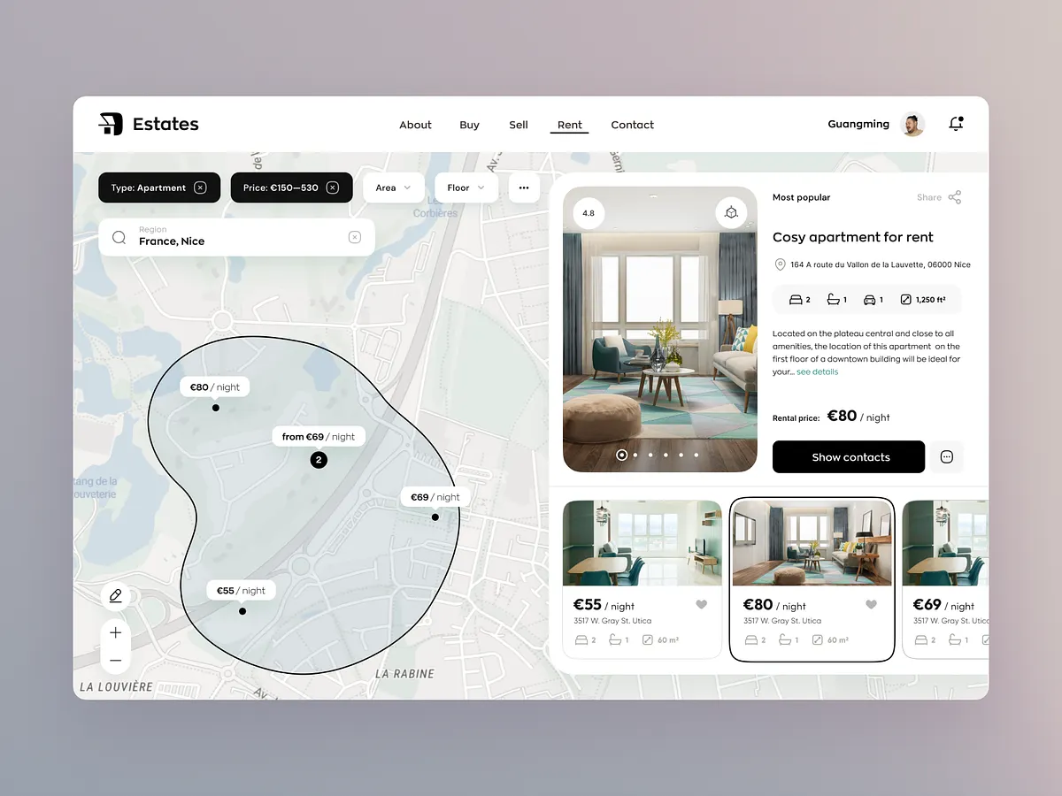 Real Estate UI designs, themes, templates and downloadable graphic ...