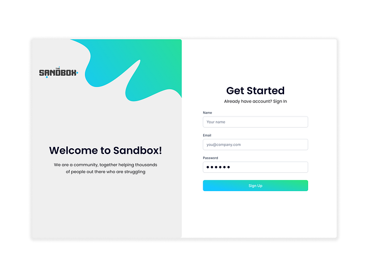 Sign Up Page Design by Dilip Vadher on Dribbble