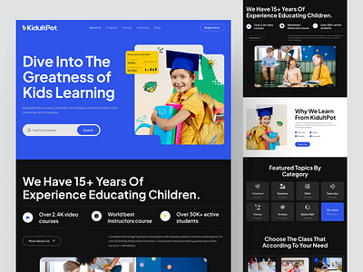 Kids learning website landing page by Sajib Rahman for UIHUT - UI UX ...