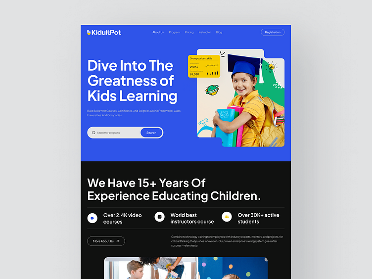 Kids learning website landing page by Sajib Rahman for UIHUT - UI UX ...