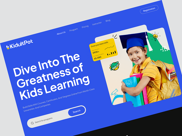 Kids learning website landing page by Sajib Rahman for UIHUT - UI UX ...