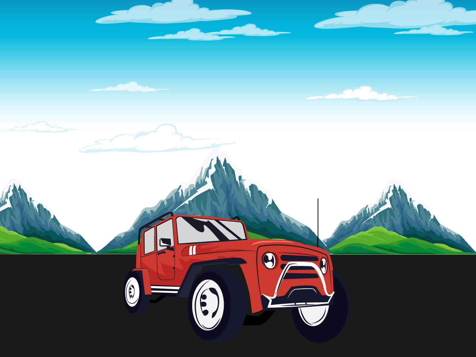 vector jeep by Mohit Verma on Dribbble