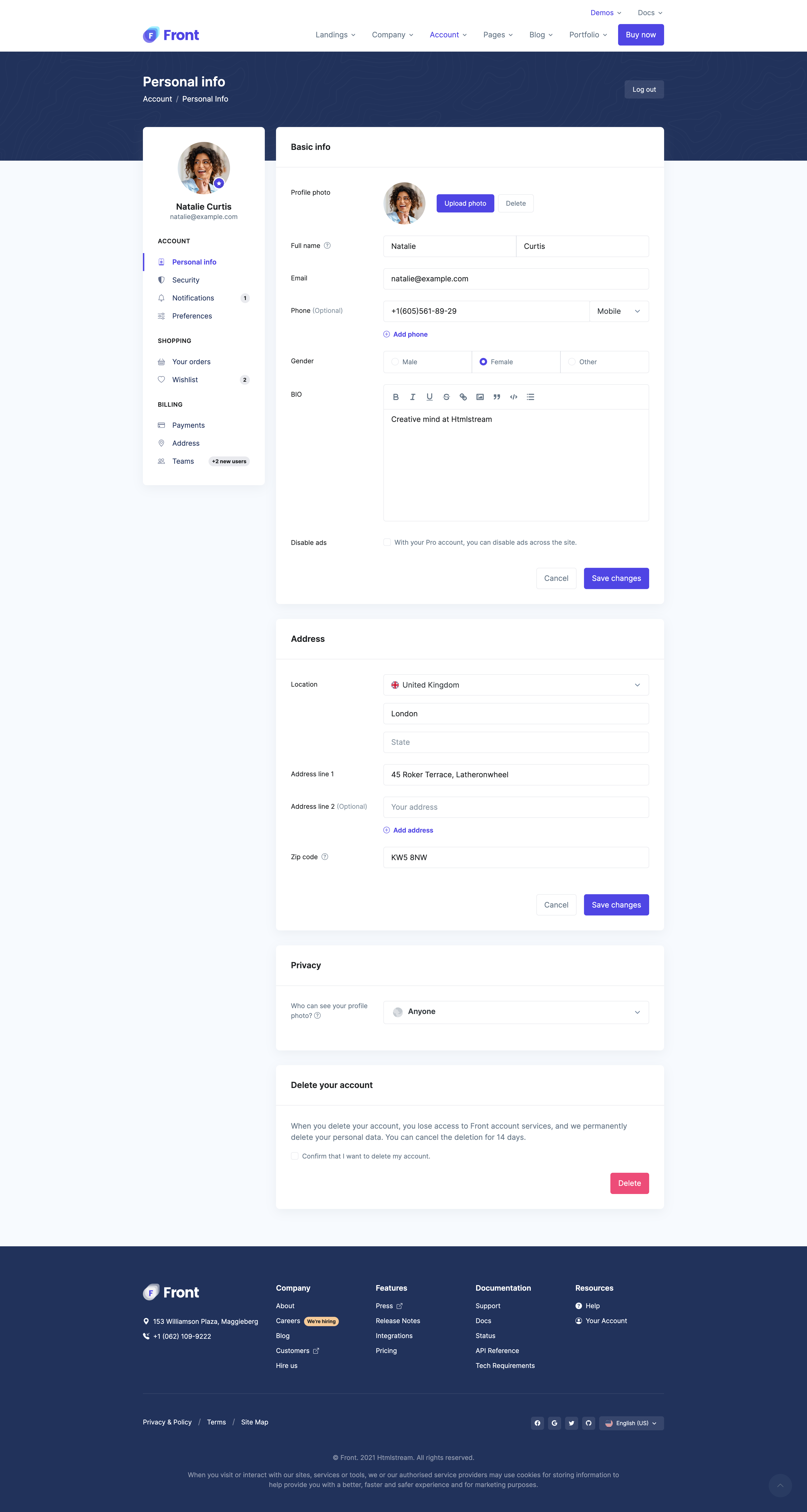 User Profile - Preline UI by Zafar on Dribbble