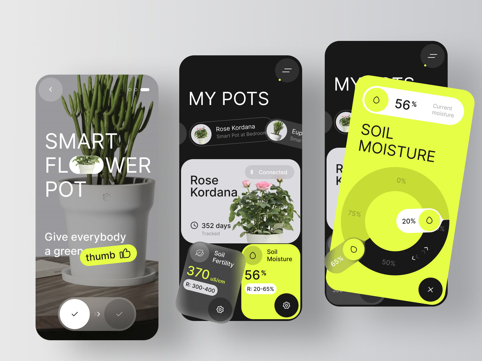 Smart Flower Pot App by Stan D. on Dribbble