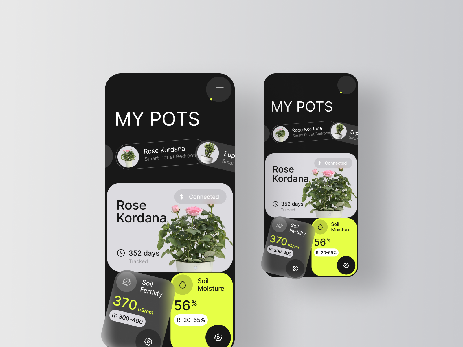 Smart Flower Pot App by Stan D. on Dribbble