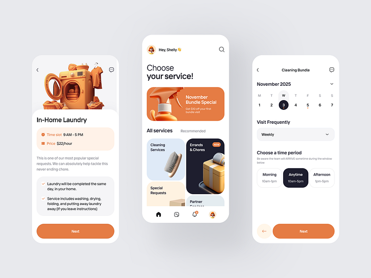 Home management app UI design by Cuberto on Dribbble