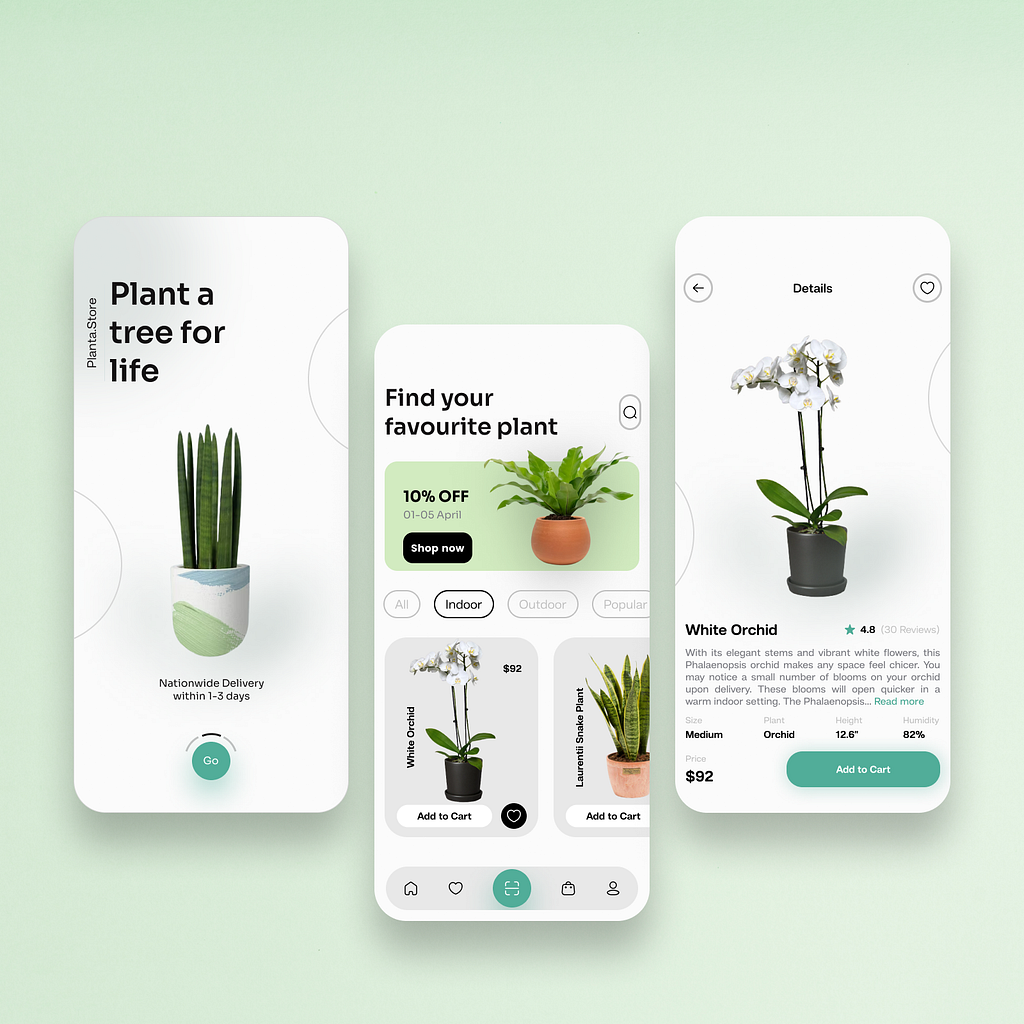 Planta Plant UI Design by David Odafe on Dribbble