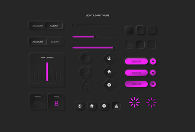 Neumorphism Elements (Dark Mode) by Christilda Santhosh on Dribbble