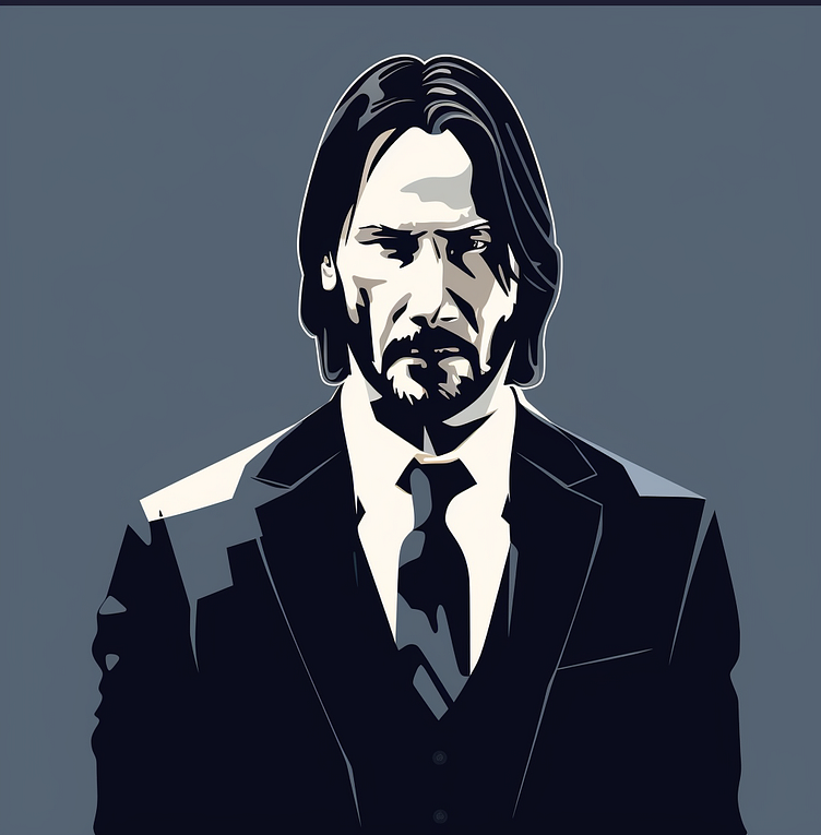 Vector illustration of John Wick by My Daily_UI Collection on Dribbble