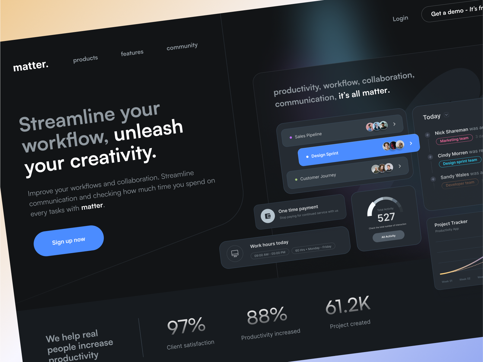 Matter - Productivity SaaS Website by Sandi Dez on Dribbble