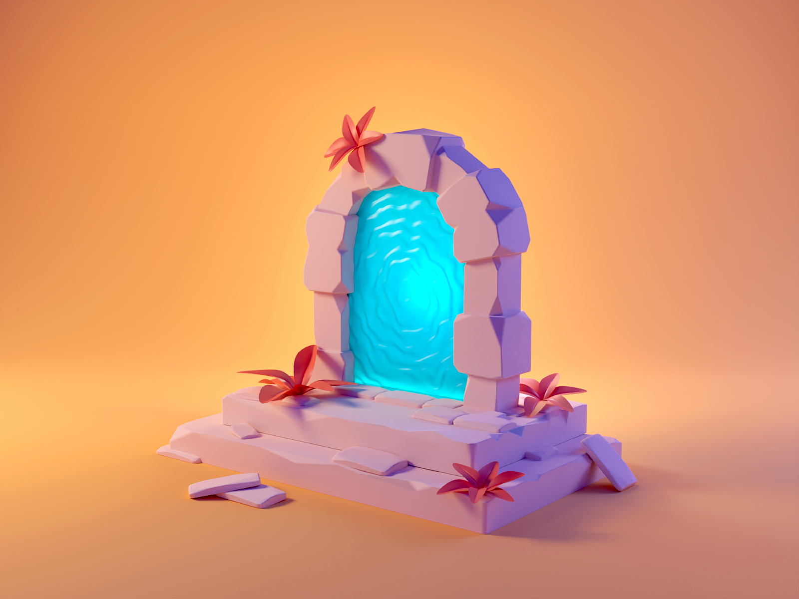 Magic Portal Environment 3D – made in Blender by Ana Malkova on Dribbble