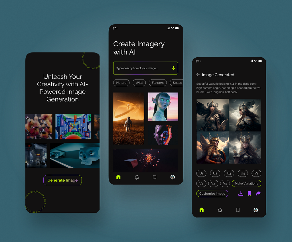 Introducing the AI Image Generator App by Neha Bhore on Dribbble