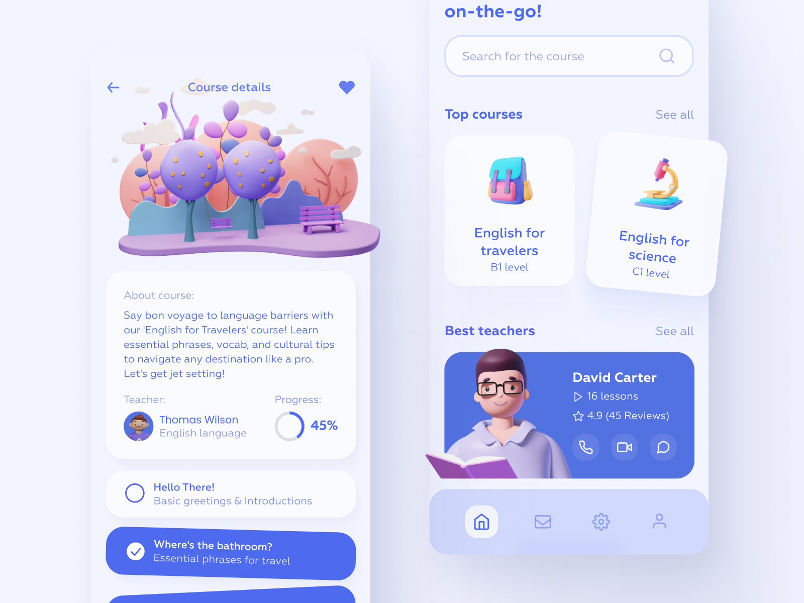 E-learning Mobile App by Iryna Zubrytska for Windmill on Dribbble