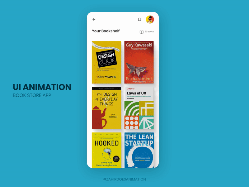 Bookstore App UI Animation by Zahirul Islam on Dribbble