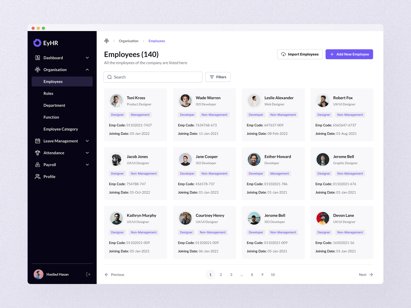 EyHR- HRM Web App by Hasibul Hasan Shanto on Dribbble