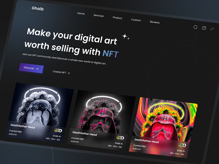 Ghaib - NFT landing page design by Hikaru.pxl on Dribbble