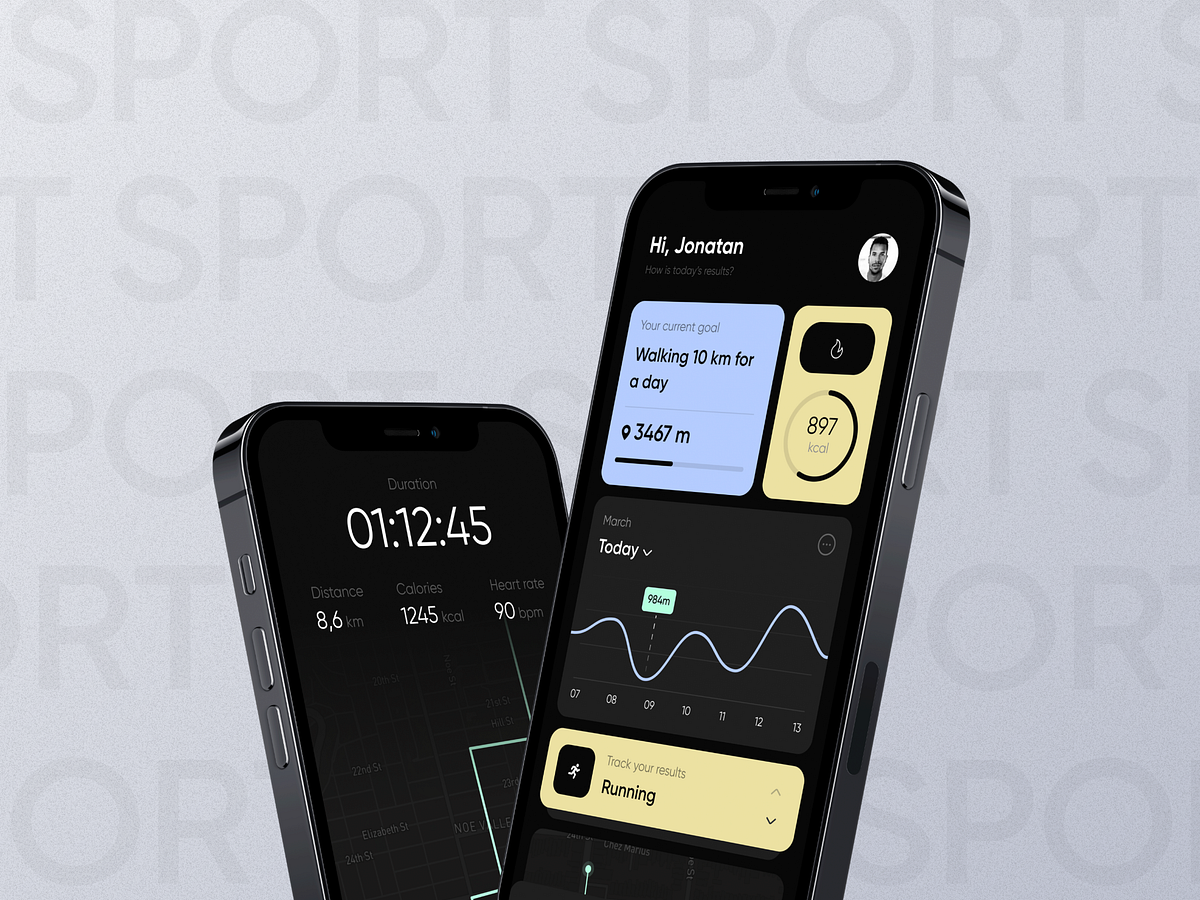 Fitness App UI by Madina Toshpulatova for Exadot Design Studio on Dribbble