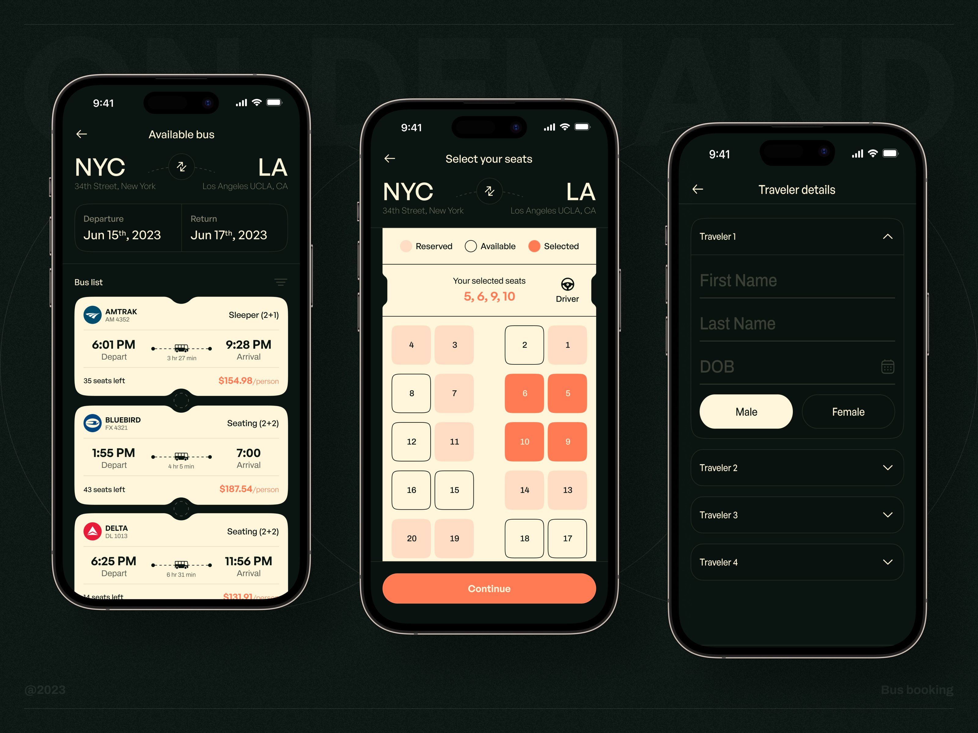 Bus Booking App by 300Mind UI/UX for 300Mind on Dribbble