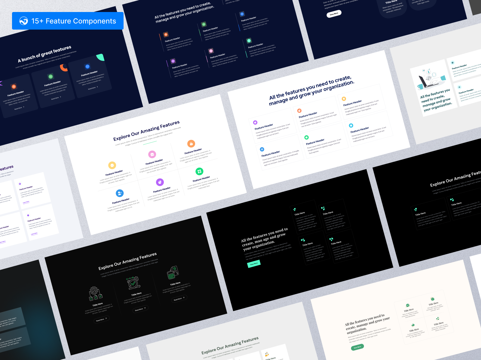 🔥Unique 15+ Feature Components Design. by webocean_io on Dribbble