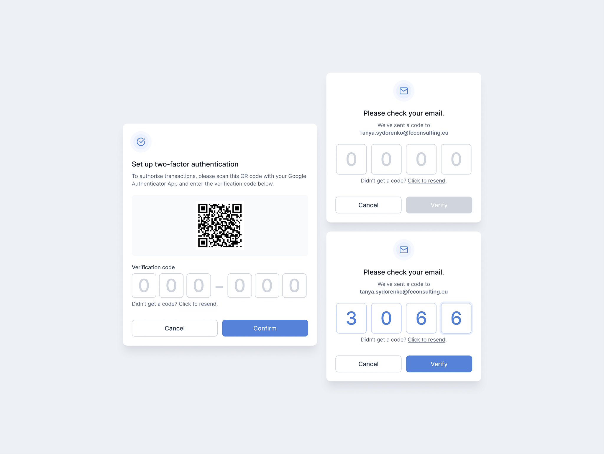 Authentication modal windows by Tetiana Sydorenko on Dribbble
