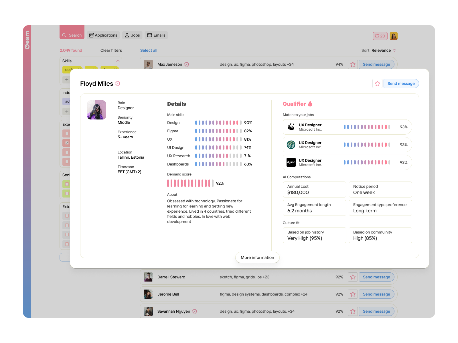 AI Assistant for Qeam by Alex Tsibulski on Dribbble