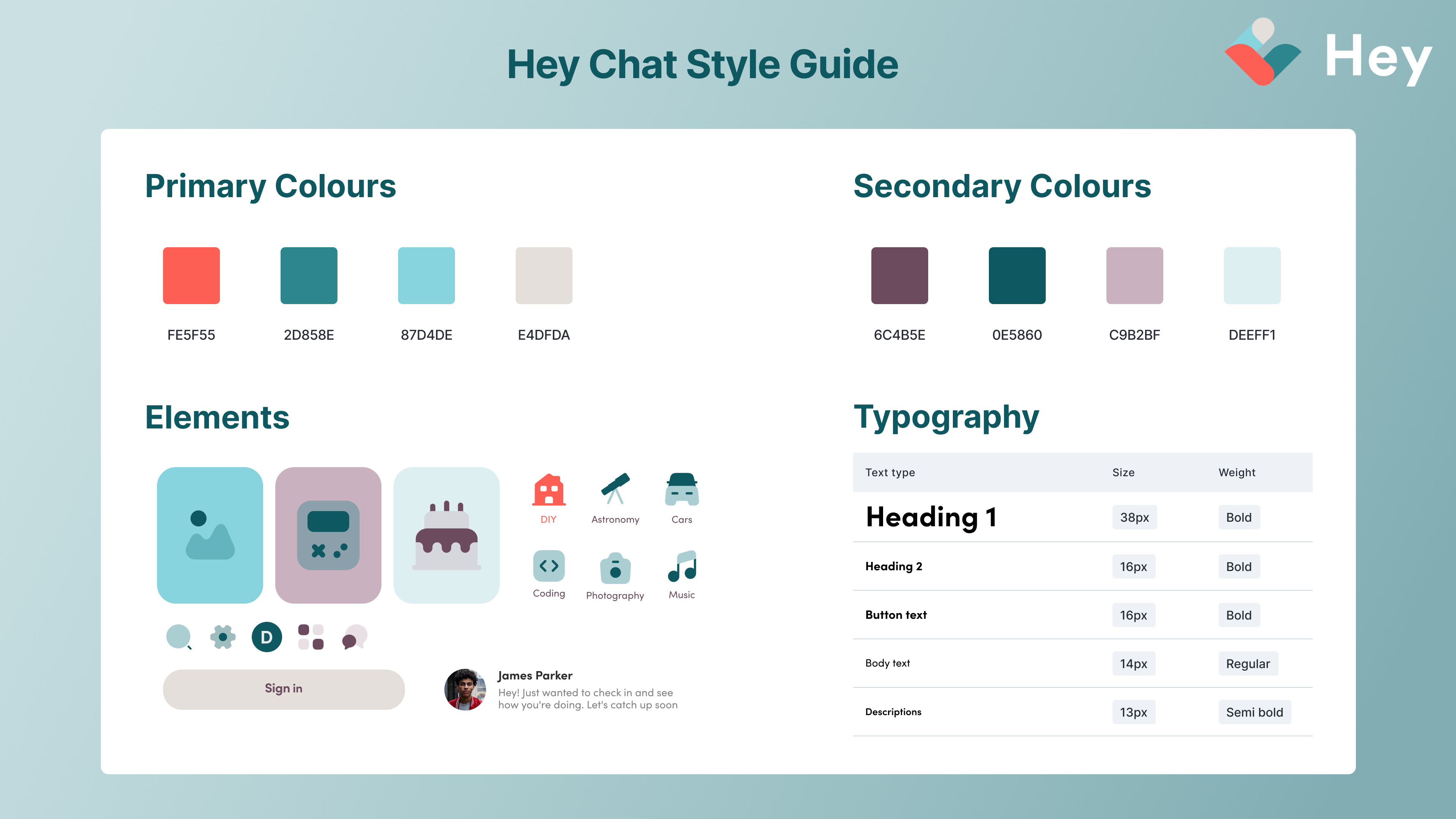 Hey Chat - UI Design by Dan Hoye on Dribbble