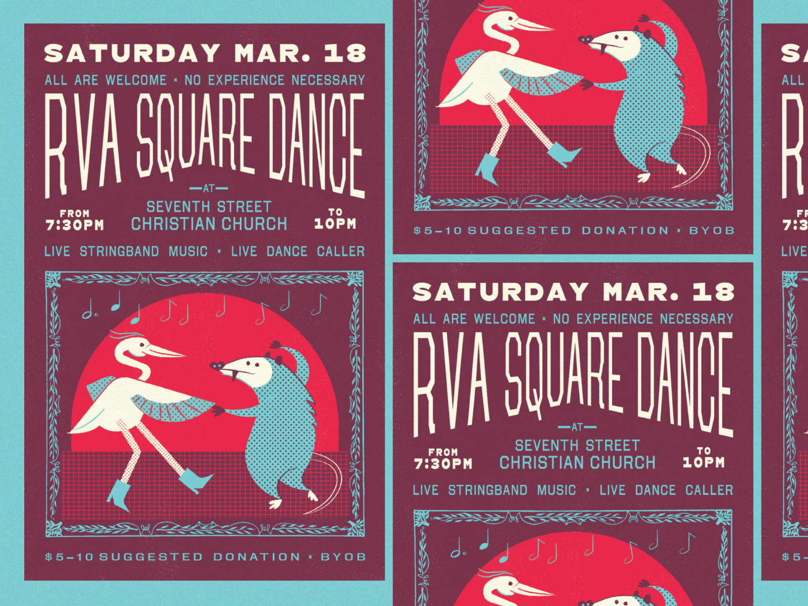 RVA Square Dance Posters by Brent McCormick on Dribbble