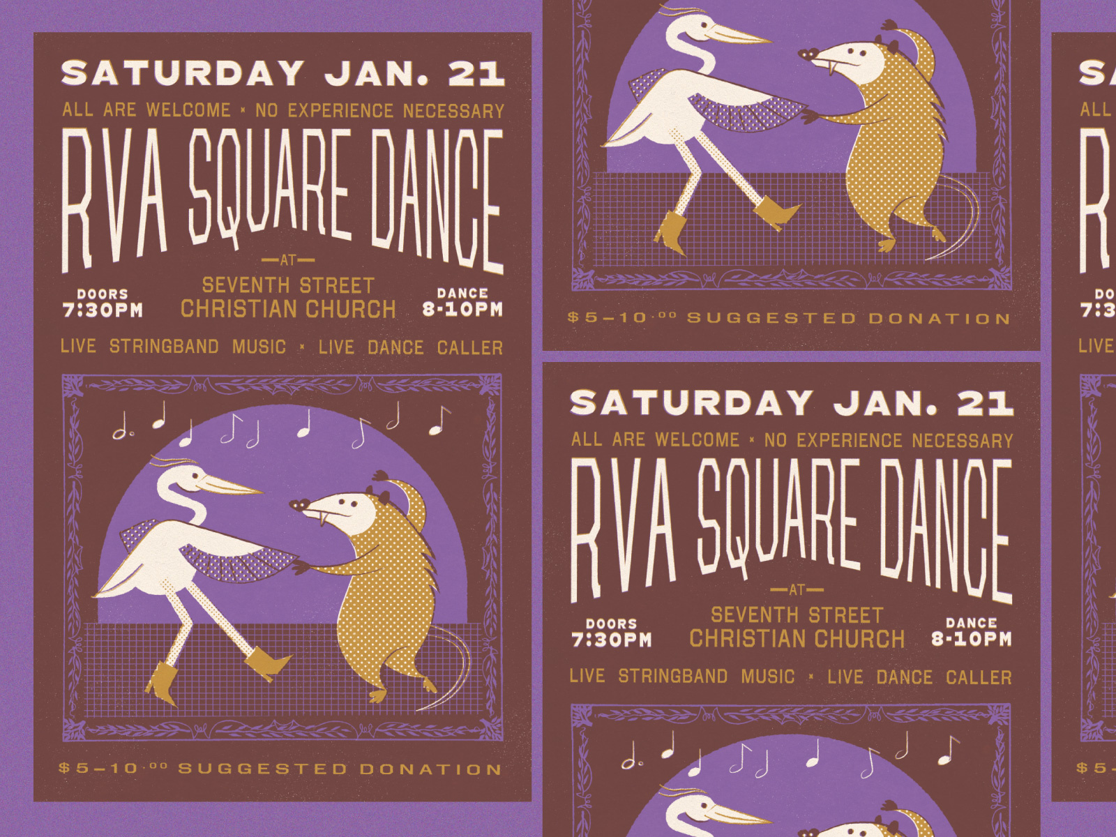 RVA Square Dance Posters by Brent McCormick on Dribbble
