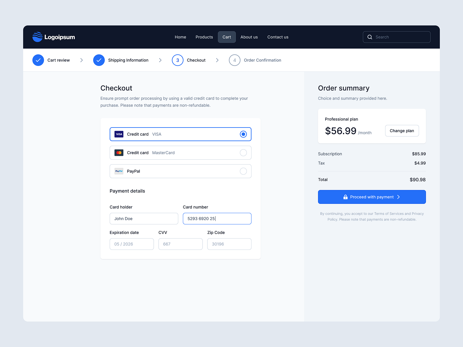 Daily UI - Checkout by Piotr Kopacz on Dribbble