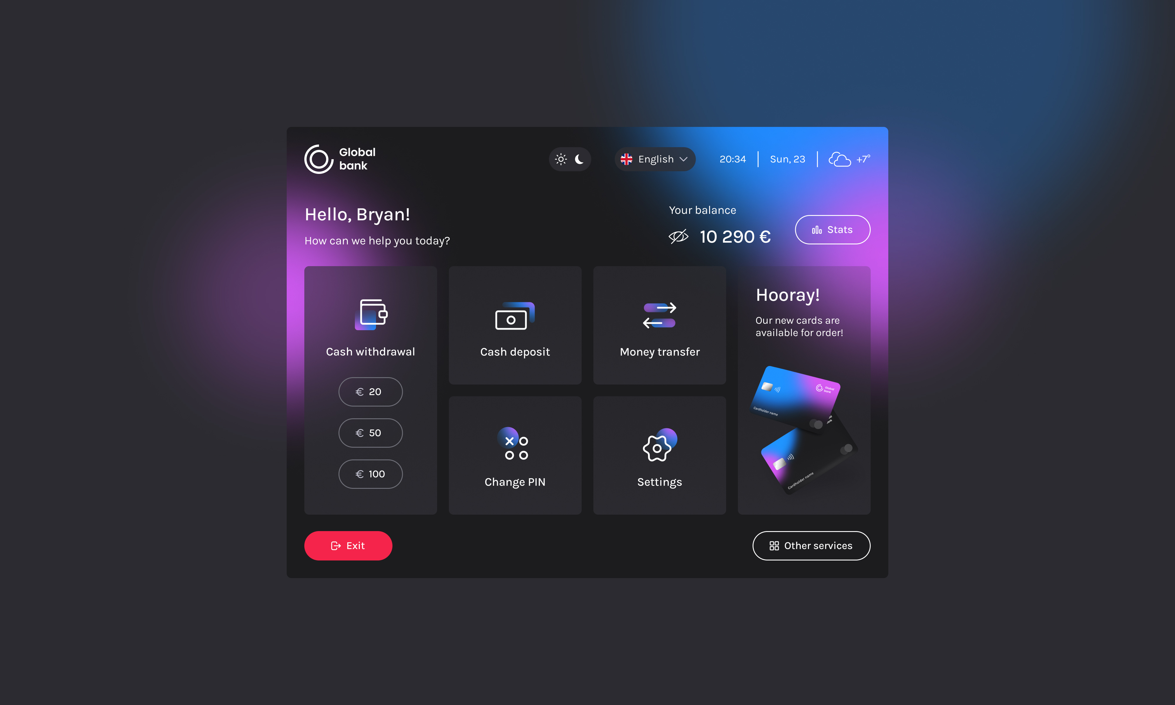 ATM UI by Noir Studio on Dribbble