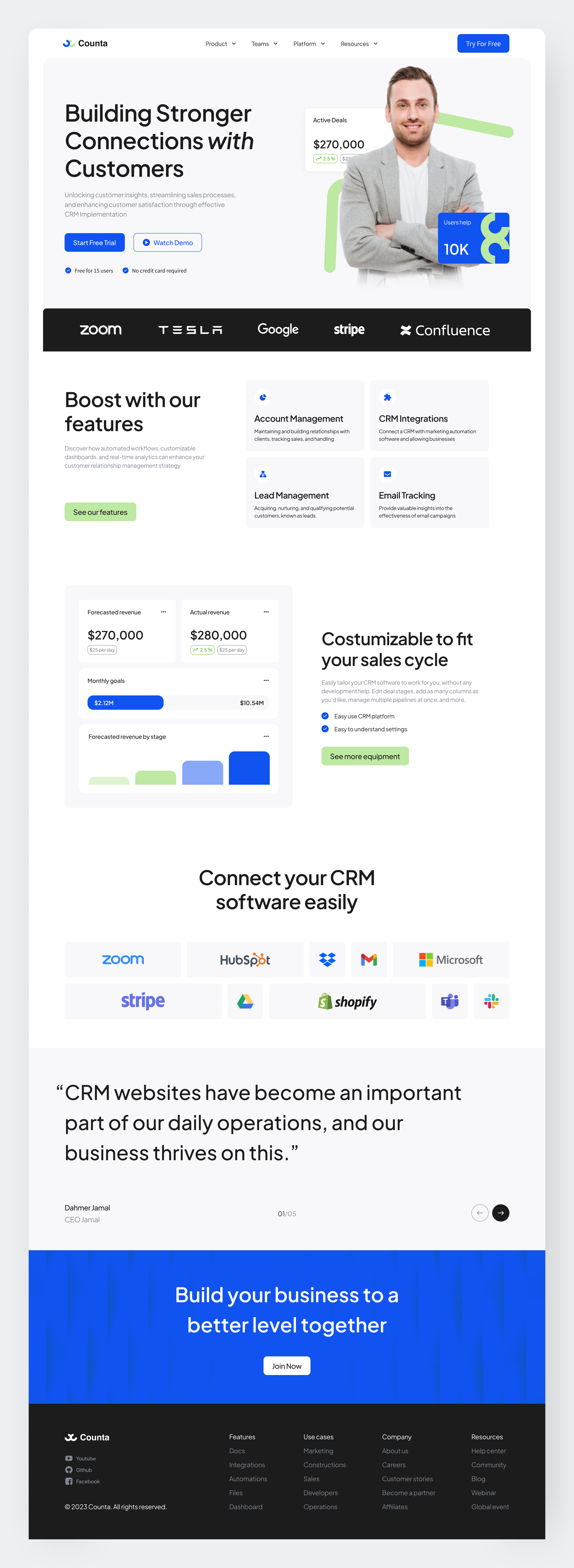 Counta - CRM Software Landingpage by Ananto Nugroho Putra for Korsa on ...