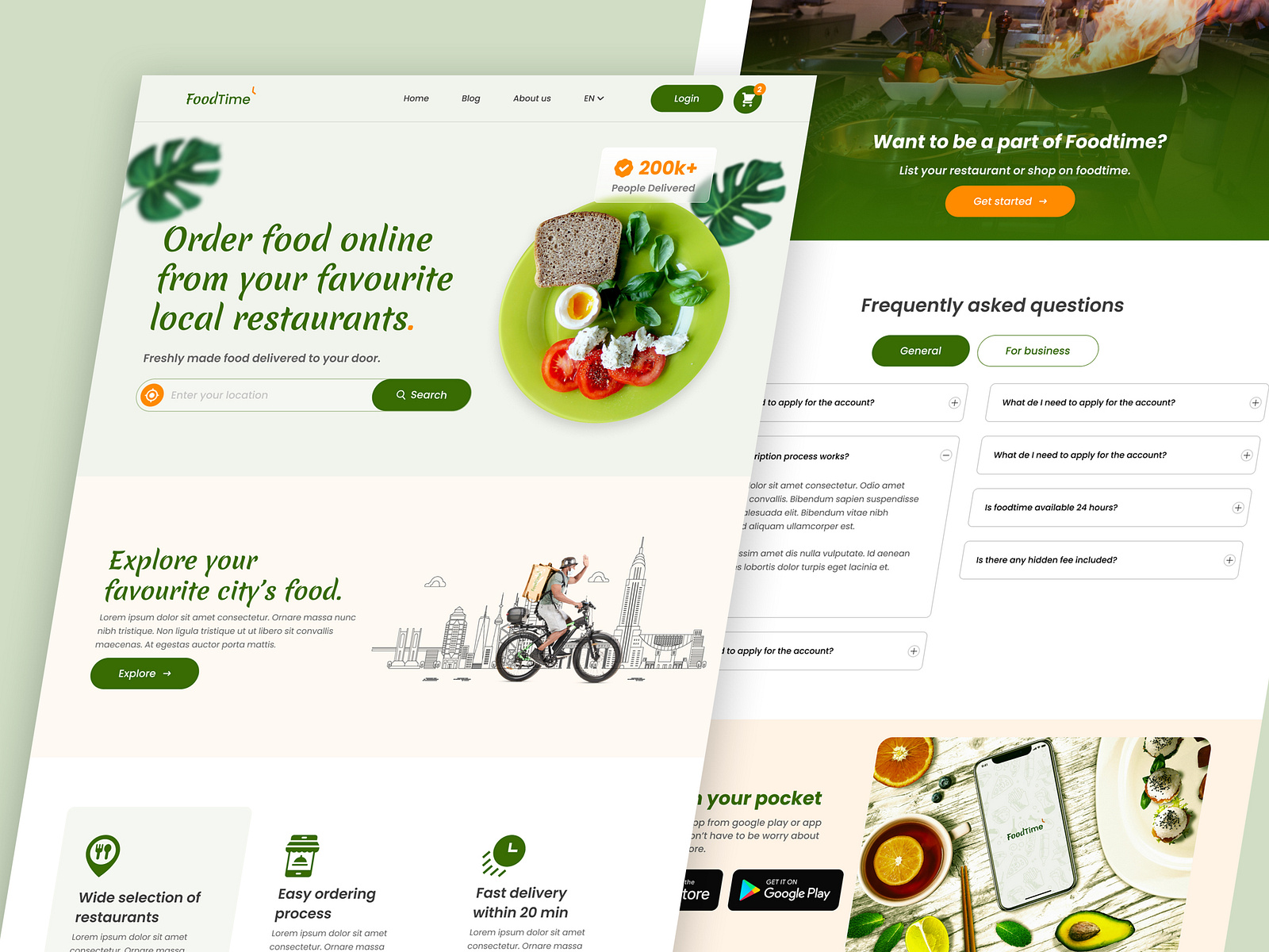 Online food delivery website design by Nayeemur Rahman Sakib on Dribbble