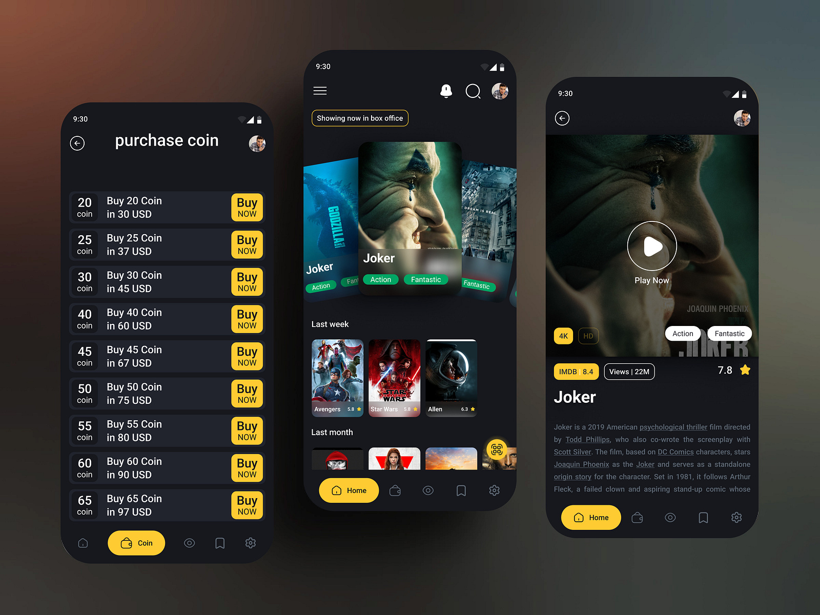 cinema app UX/UI by KarrarAzab on Dribbble