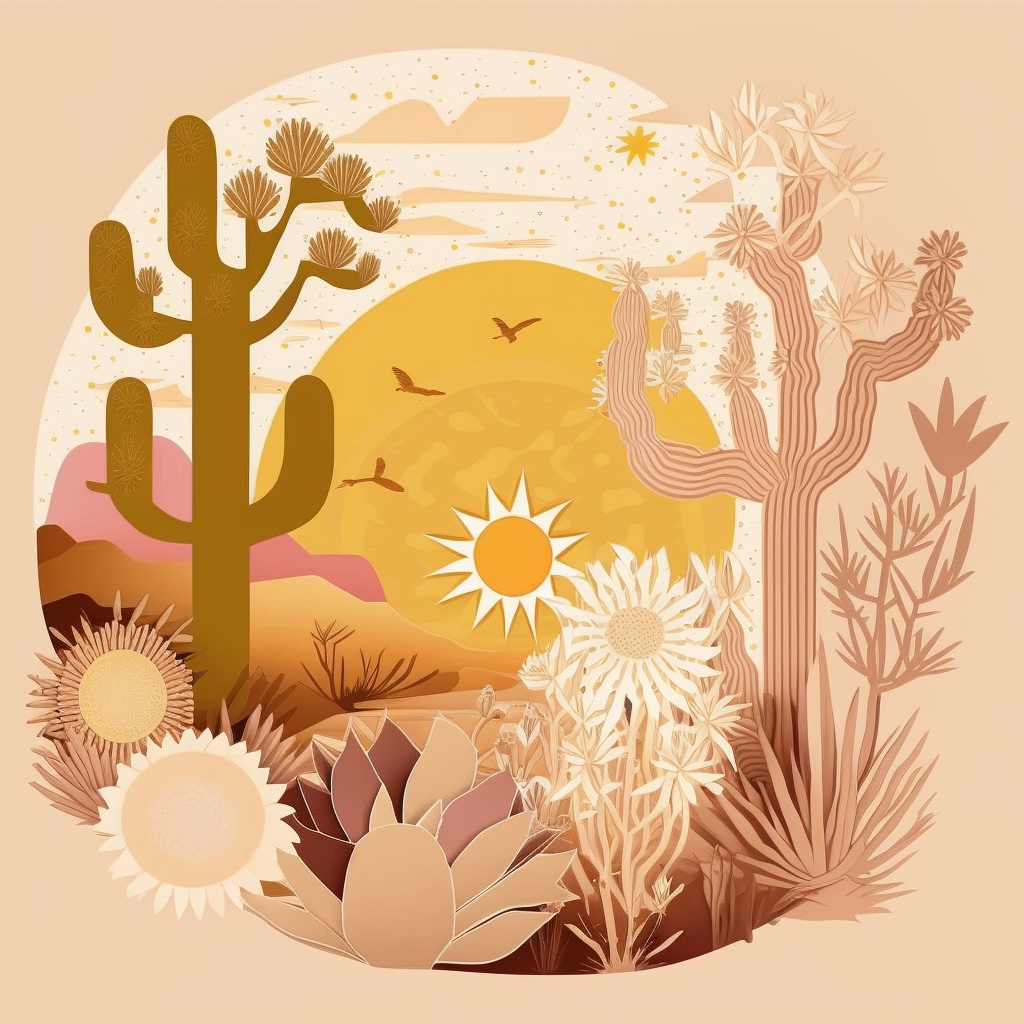 cactus sunset by Laura Barreiro on Dribbble