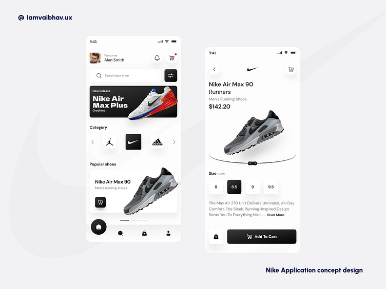 Nike - Application design concept by Vaibhav Kandwal | Product & UX/UI ...