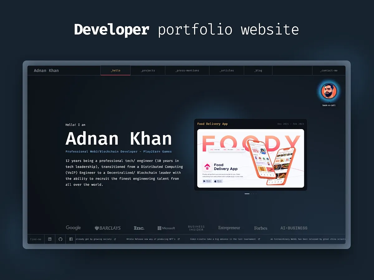 Browse thousands of Developer Portfolio Website images for design ...