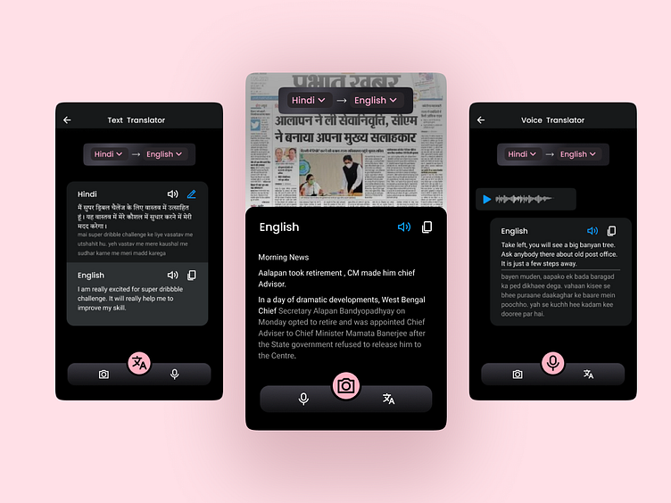 UI Design - Language Translator App by Maitryee Gol on Dribbble