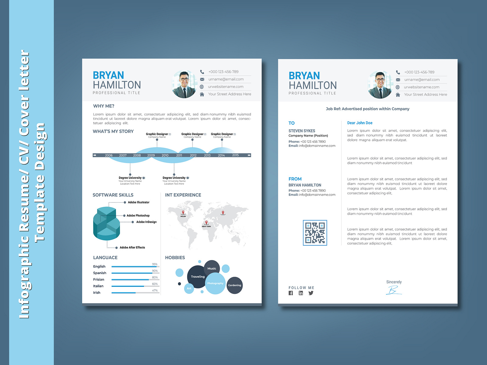 Professional Infographic Resume, CV, and Cover Letter Design by Farjana ...