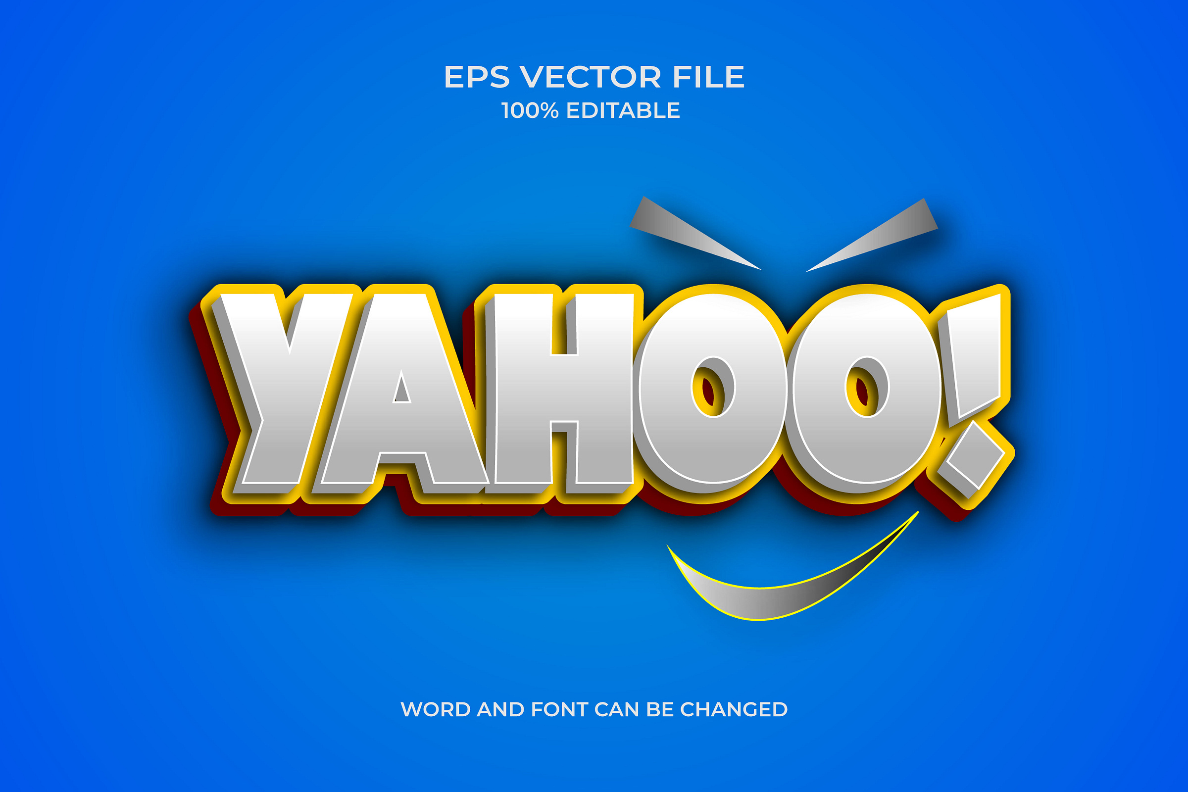 Realistic 3D yahoo! editable text effect by Mazharul Islam on Dribbble