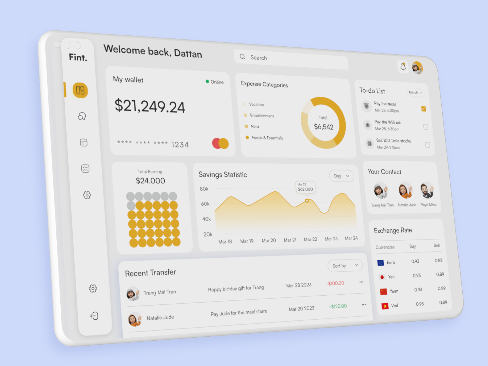 Finance Management Dashboard by Dat Nguyen on Dribbble
