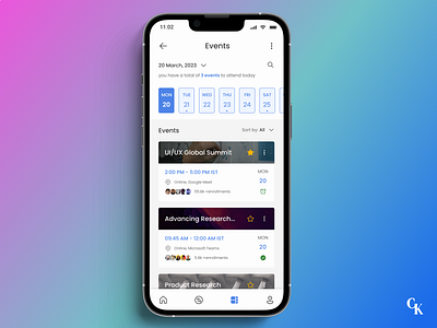 Daily UI 70 - Event Listing by Chinmayee Khavale on Dribbble