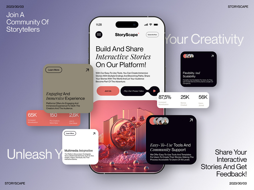Creative Ui design for Interactive Storytelling Site by Darina Yefymova ...