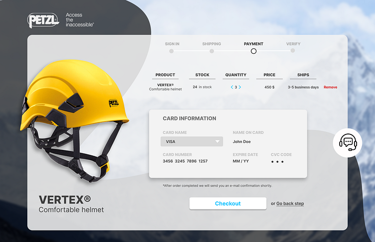 PETZL Checkout Page #DailyUI 002 by İlknur Yaşa on Dribbble