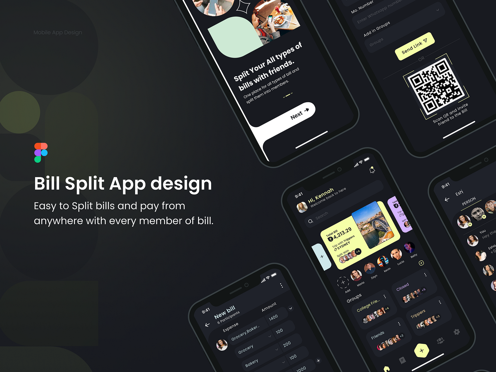 Bill Split App design by vinus mavani on Dribbble