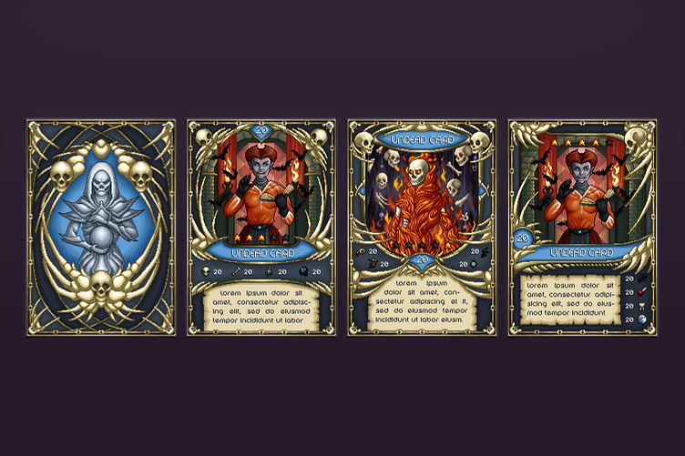 Undead TCG Cards Pixel Art Asset Pack by 2D Game Assets on Dribbble